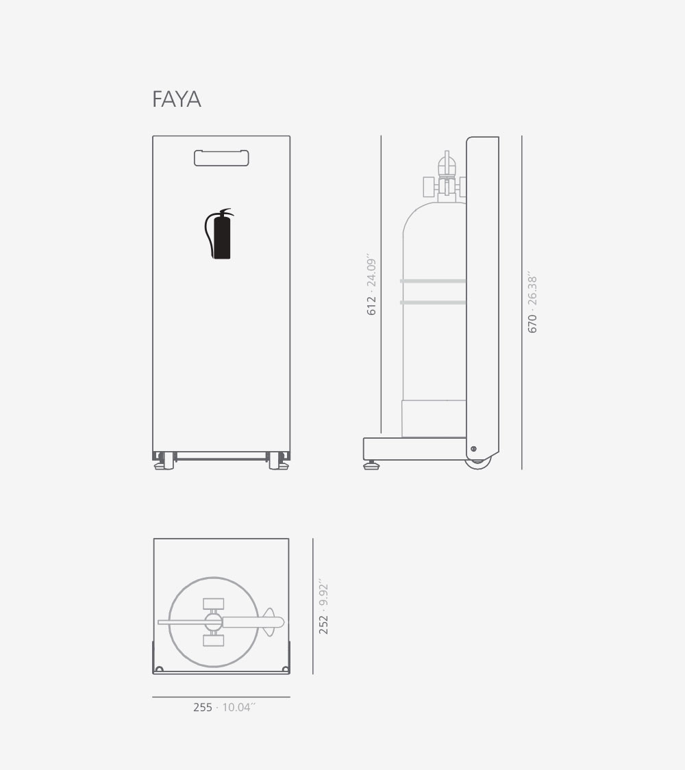 Design fire extinguisher holder FAYA by Systemtronic Exento Shop