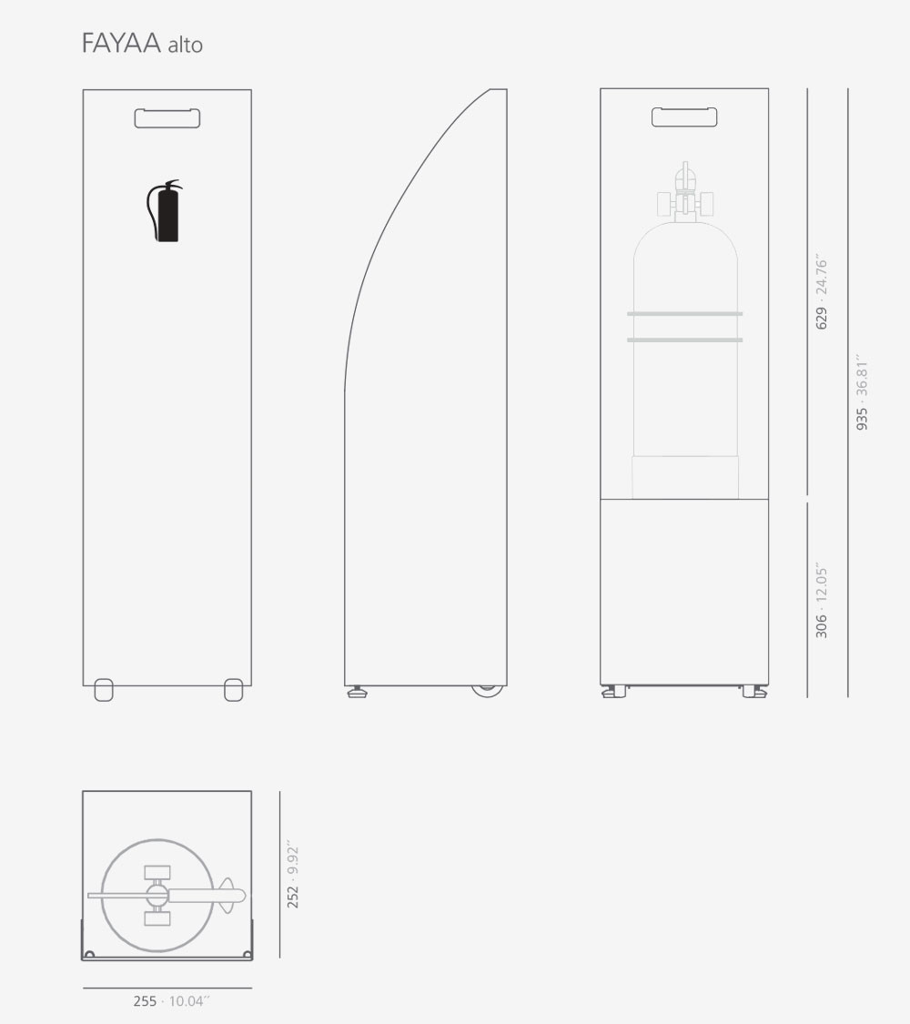 Design fire extinguisher holder FAYA by Systemtronic Exento Shop